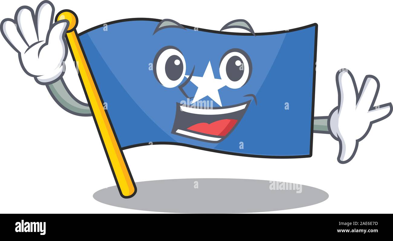 Waving cute smiley flag somalia cartoon character style Stock Vector ...