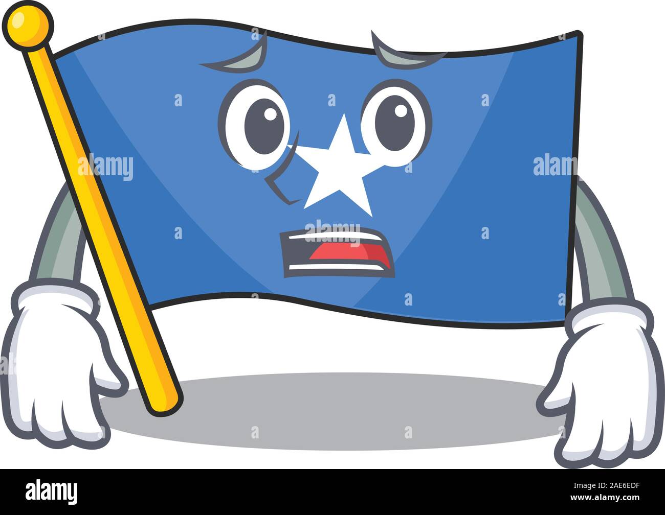 Flag somalia Cartoon character showing afraid look face Stock Vector ...
