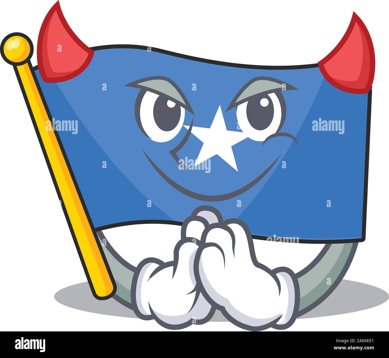 Cartoon character of flag somalia on a Devil gesture design Stock ...