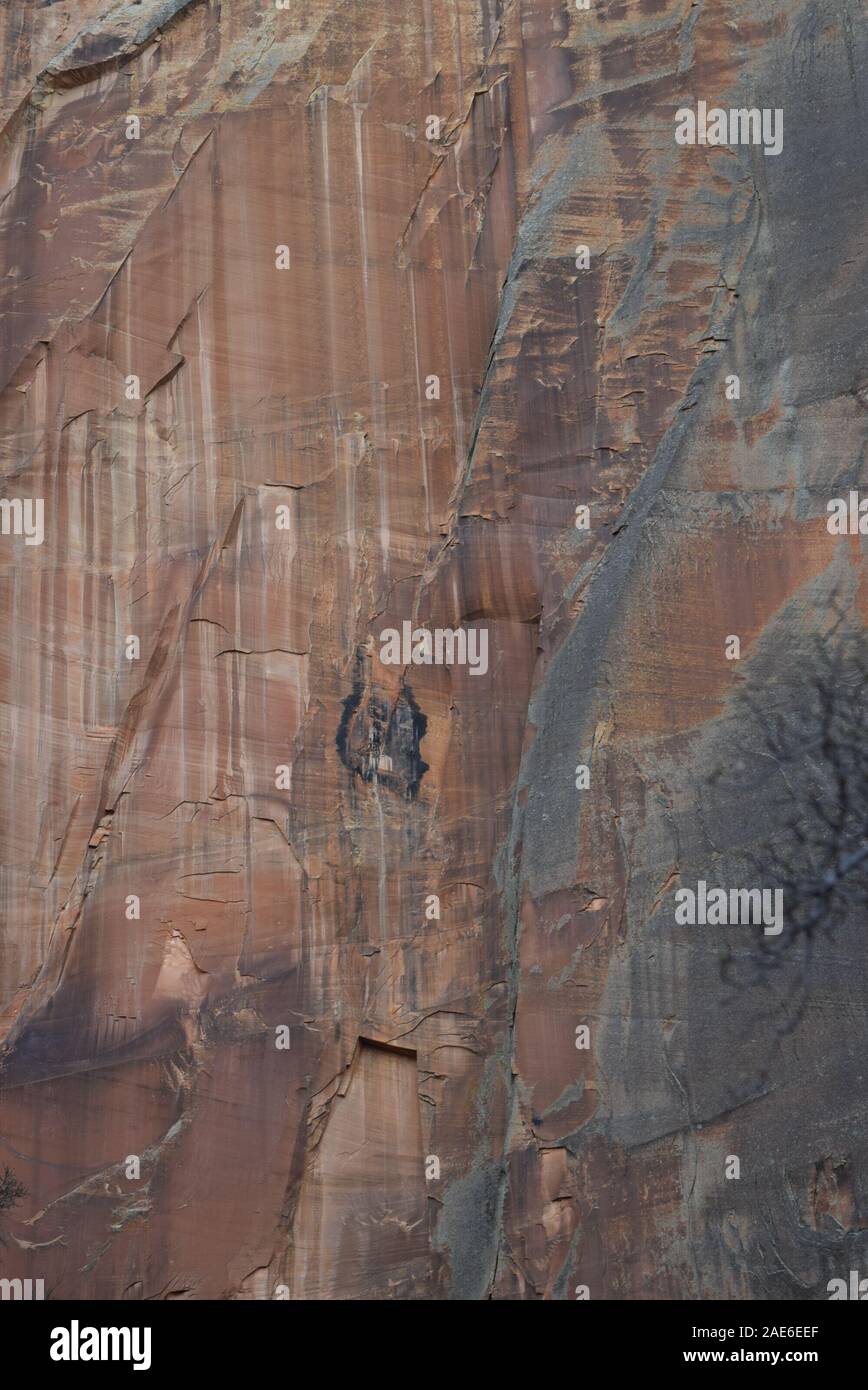 Sandstone showing marks of water weeping through its surface Stock ...