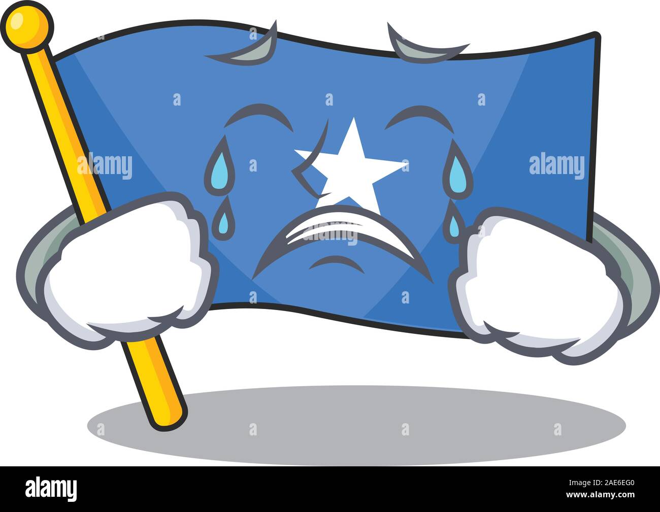 Sad Crying flag somalia mascot cartoon style Stock Vector Image & Art ...
