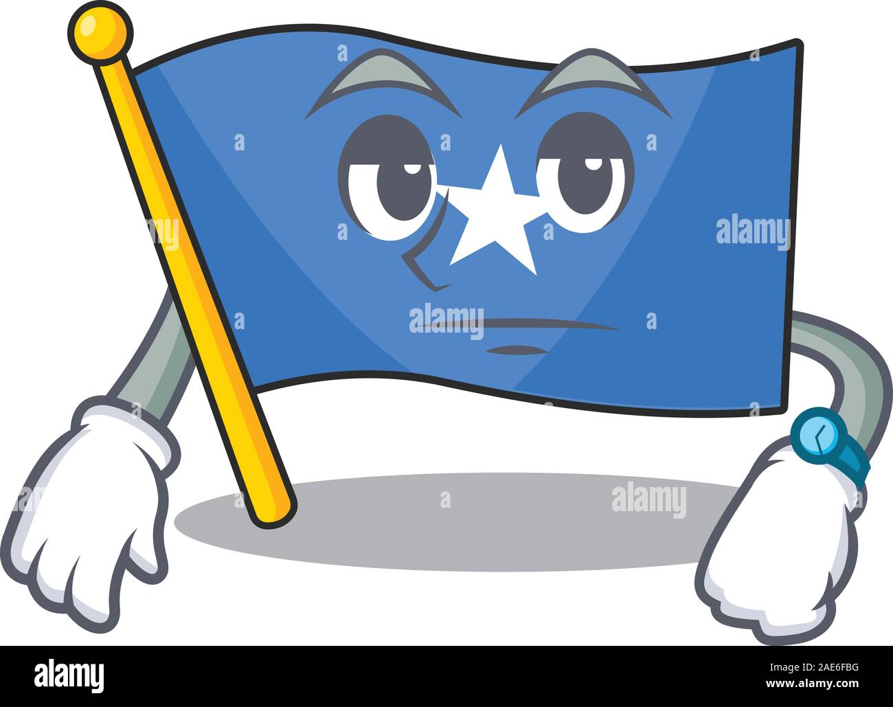 Waiting flag somalia on cartoon character mascot design Stock Vector ...