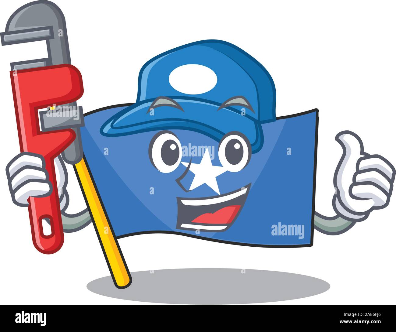 Plumber flag somalia on cartoon character mascot design Stock Vector ...