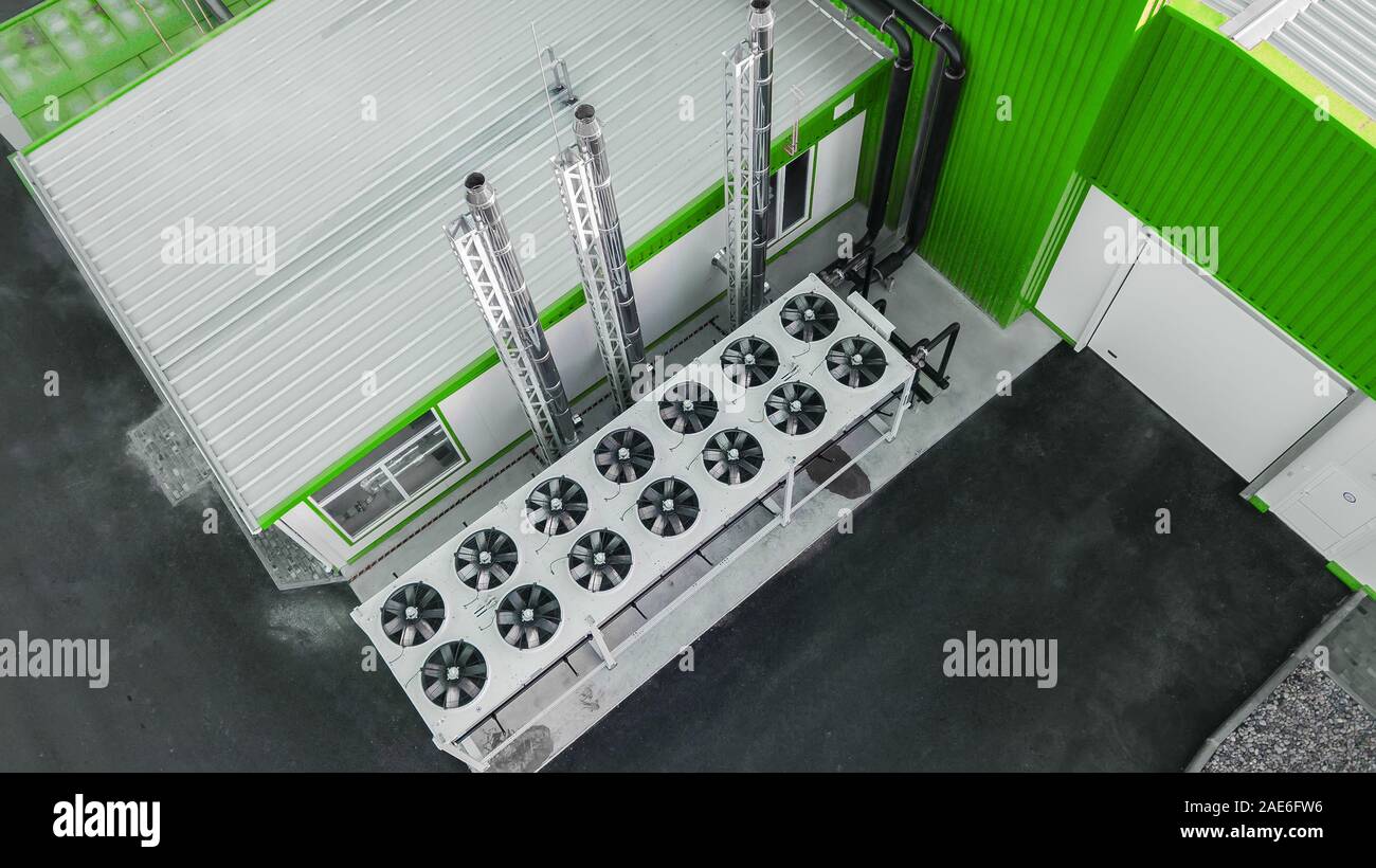 modern industrial boiler room top view Stock Photo - Alamy