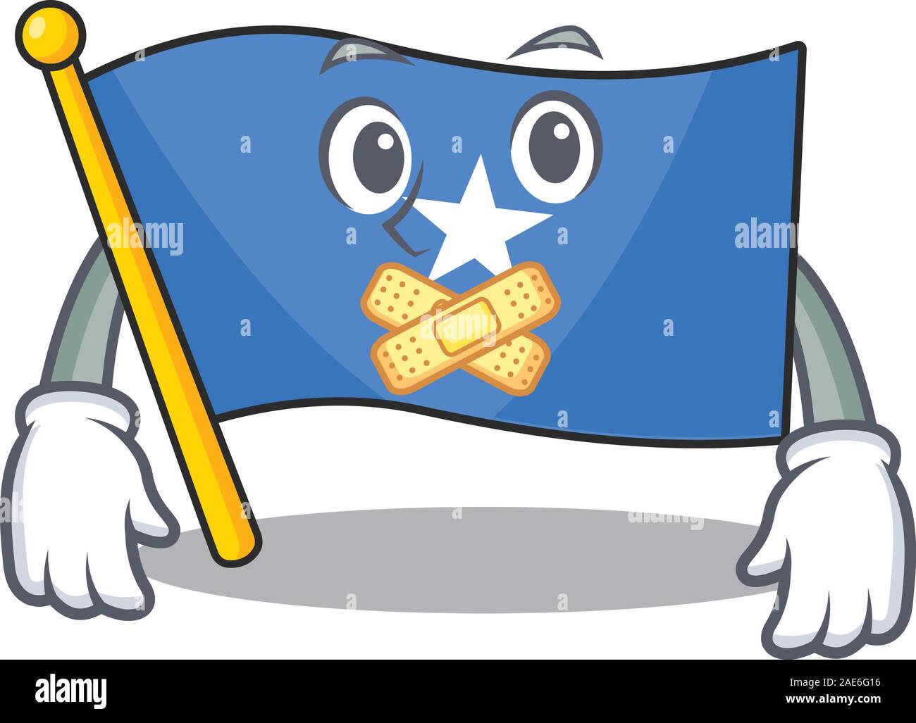 Flag somalia mascot cartoon character style making silent gesture Stock ...