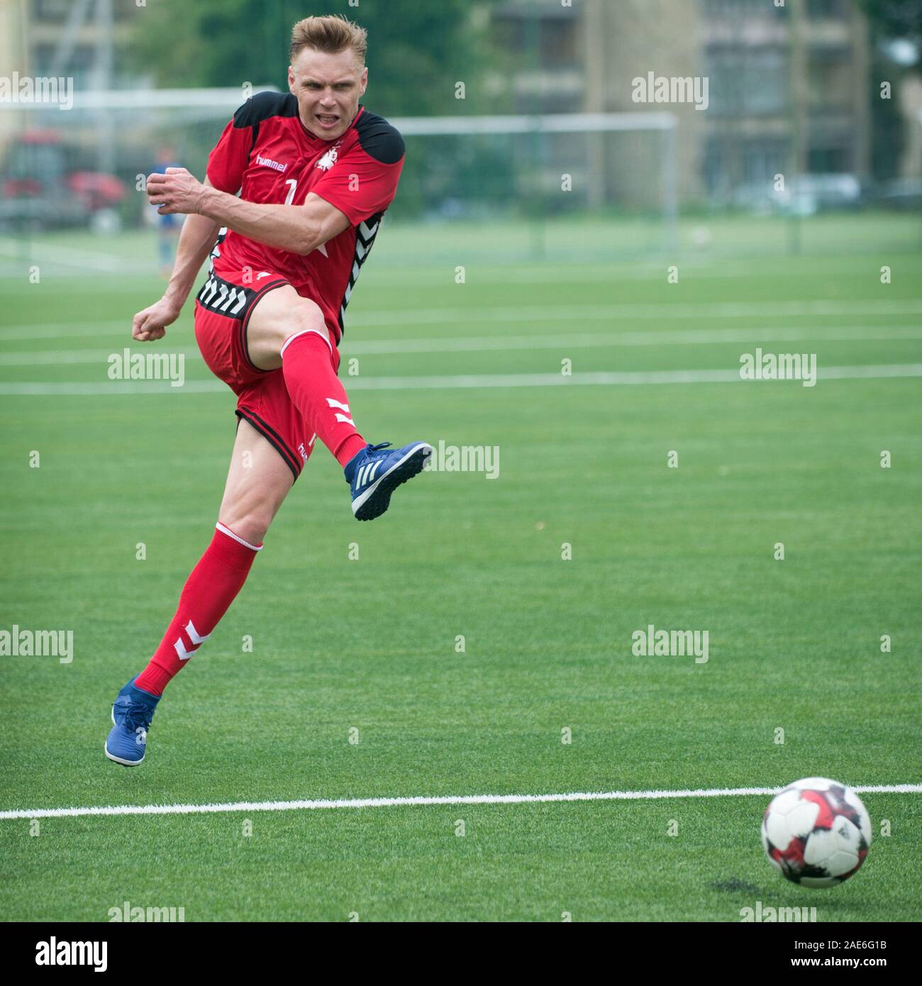 Lithuanian football senior Edgar Jankauskas, Vilnius. 2018 Stock Photo ...