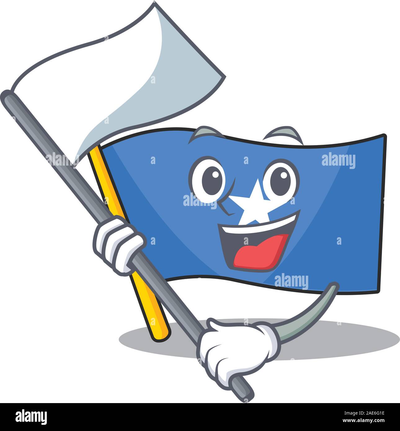 cute flag standing with flag somalia cartoon character style Stock ...