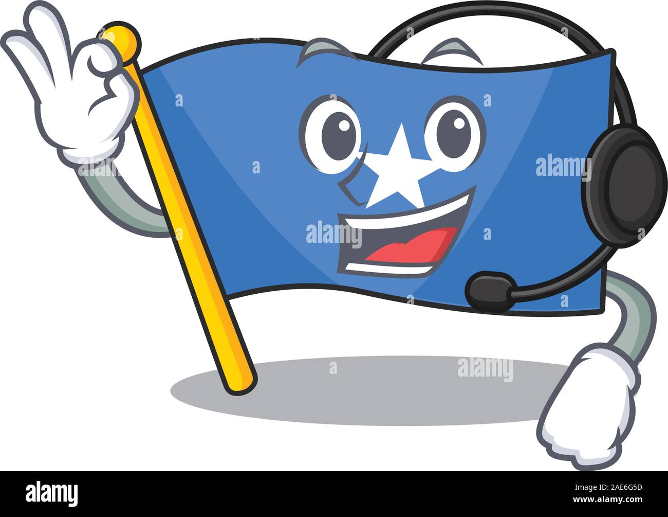 Flag somalia cute cartoon character design with headphone Stock Vector ...