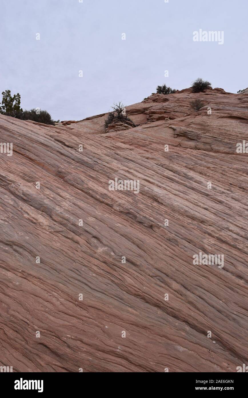 Slickrock at Arches National Park; sandstone shaped by millions of ...