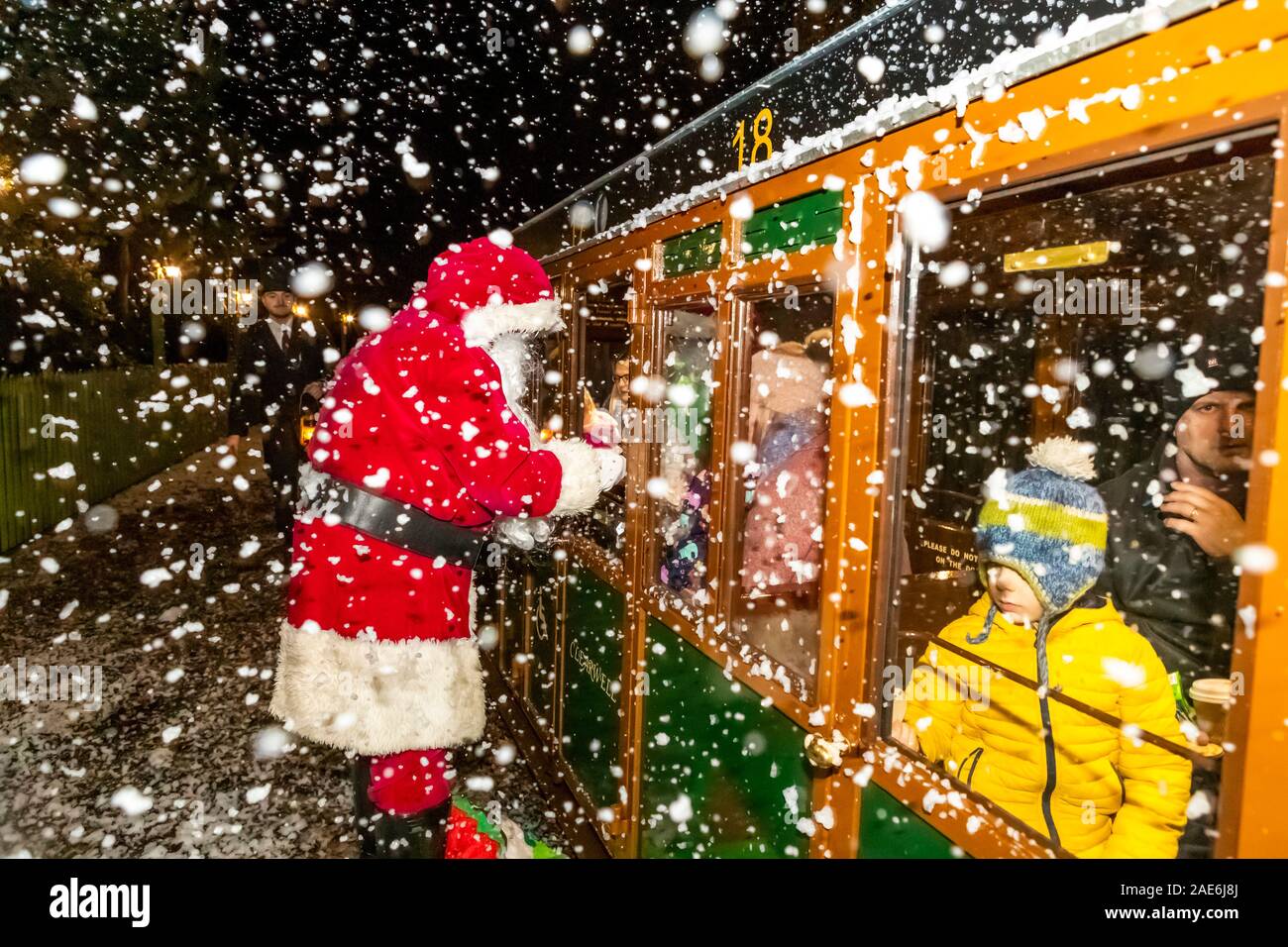 Twilight steam trains at Perrygrove Railway with Father Christmas Stock ...