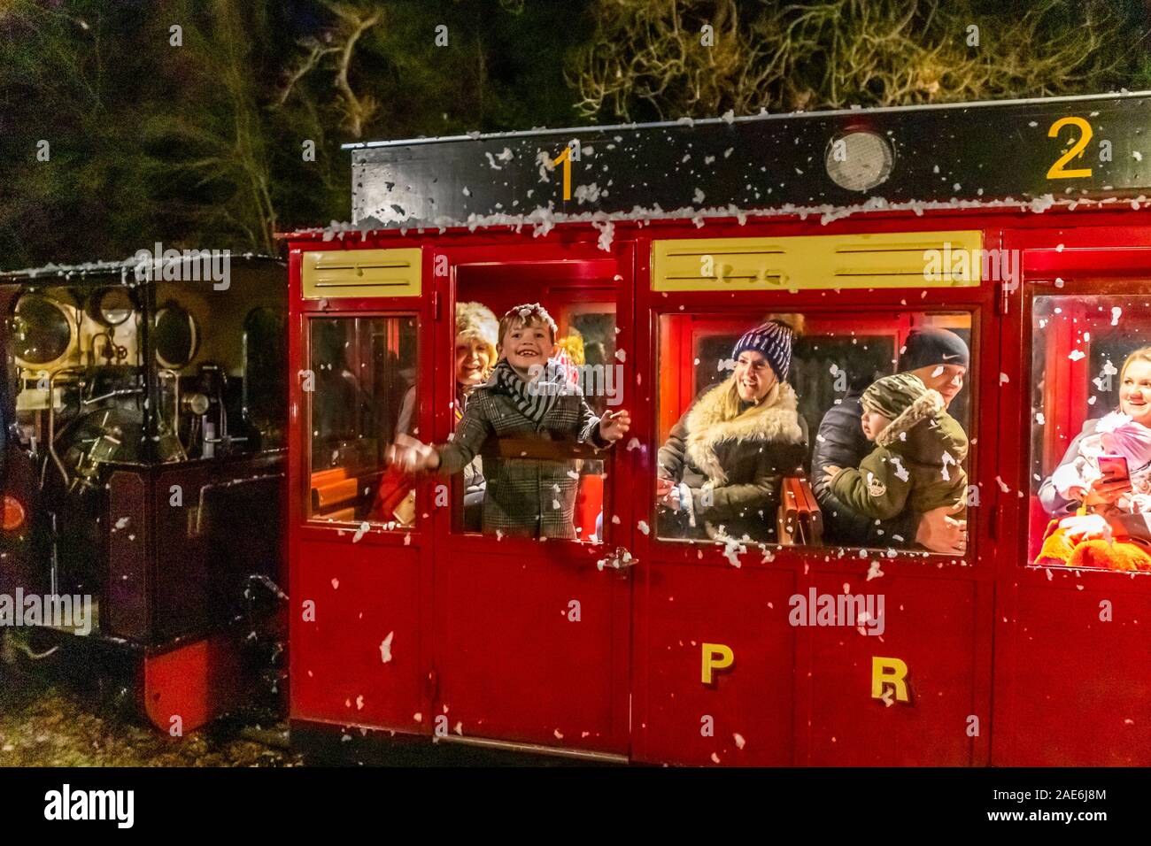 Twilight steam trains at Perrygrove Railway with Father Christmas Stock ...