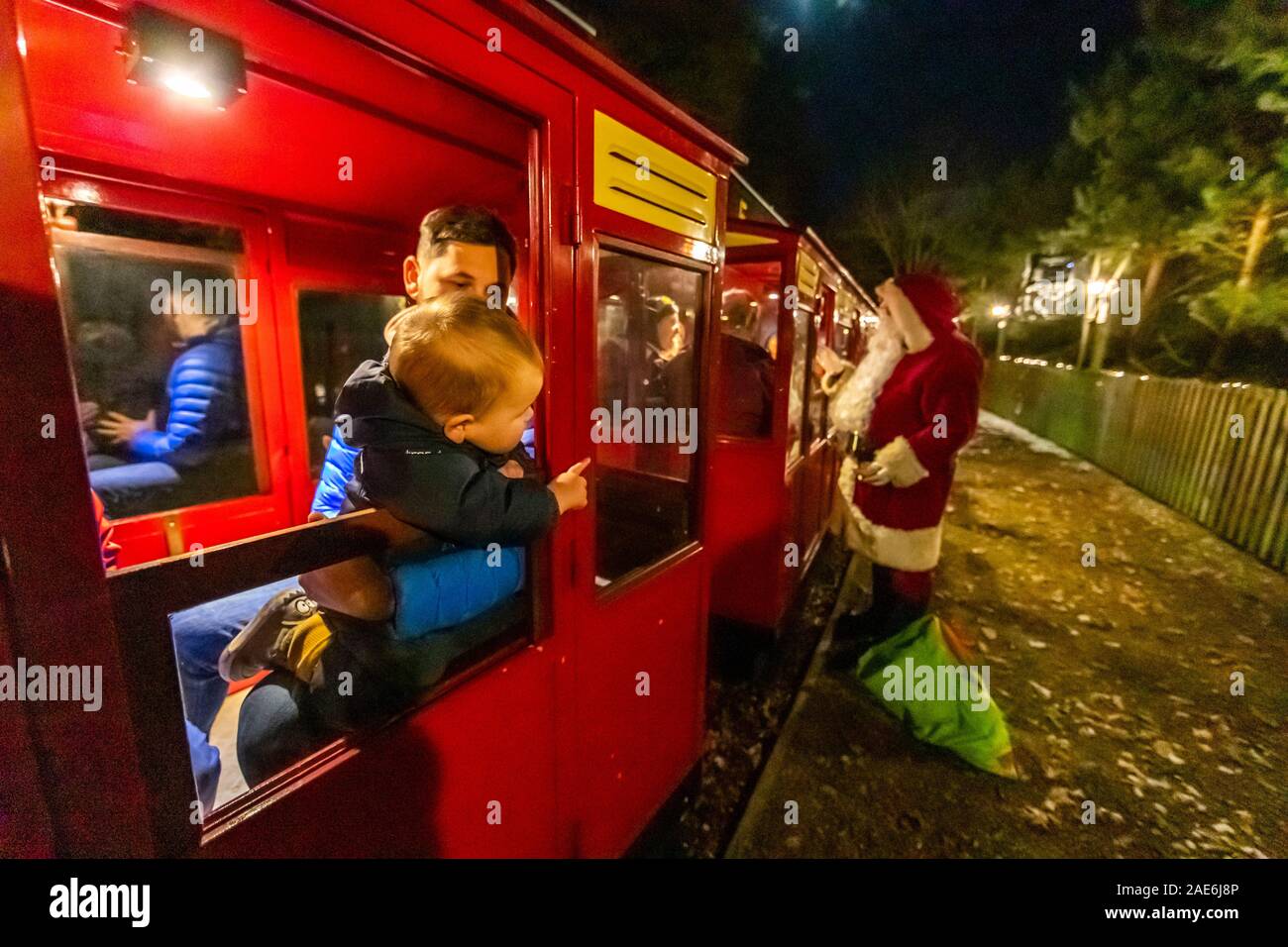 Twilight steam trains at Perrygrove Railway with Father Christmas Stock ...