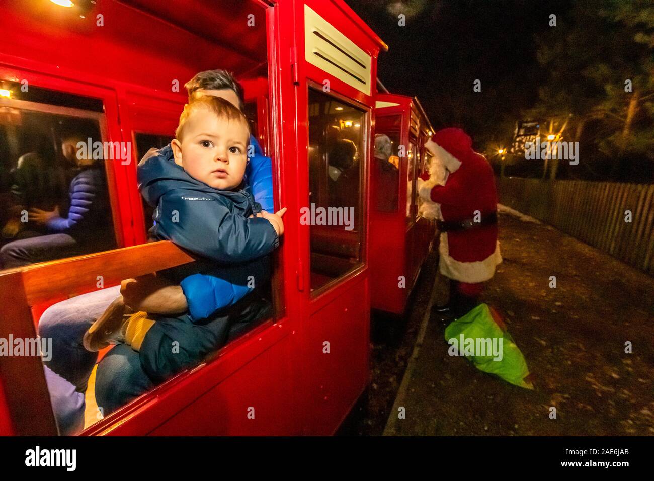 Twilight steam trains at Perrygrove Railway with Father Christmas Stock ...