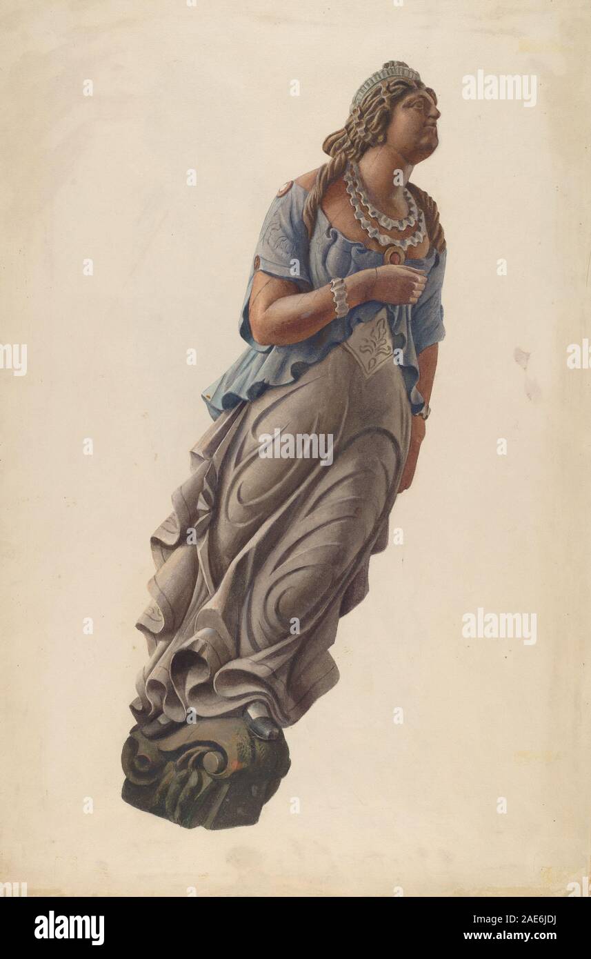 This work, created between 1935 and 1942, depicts a figurehead, showing ...