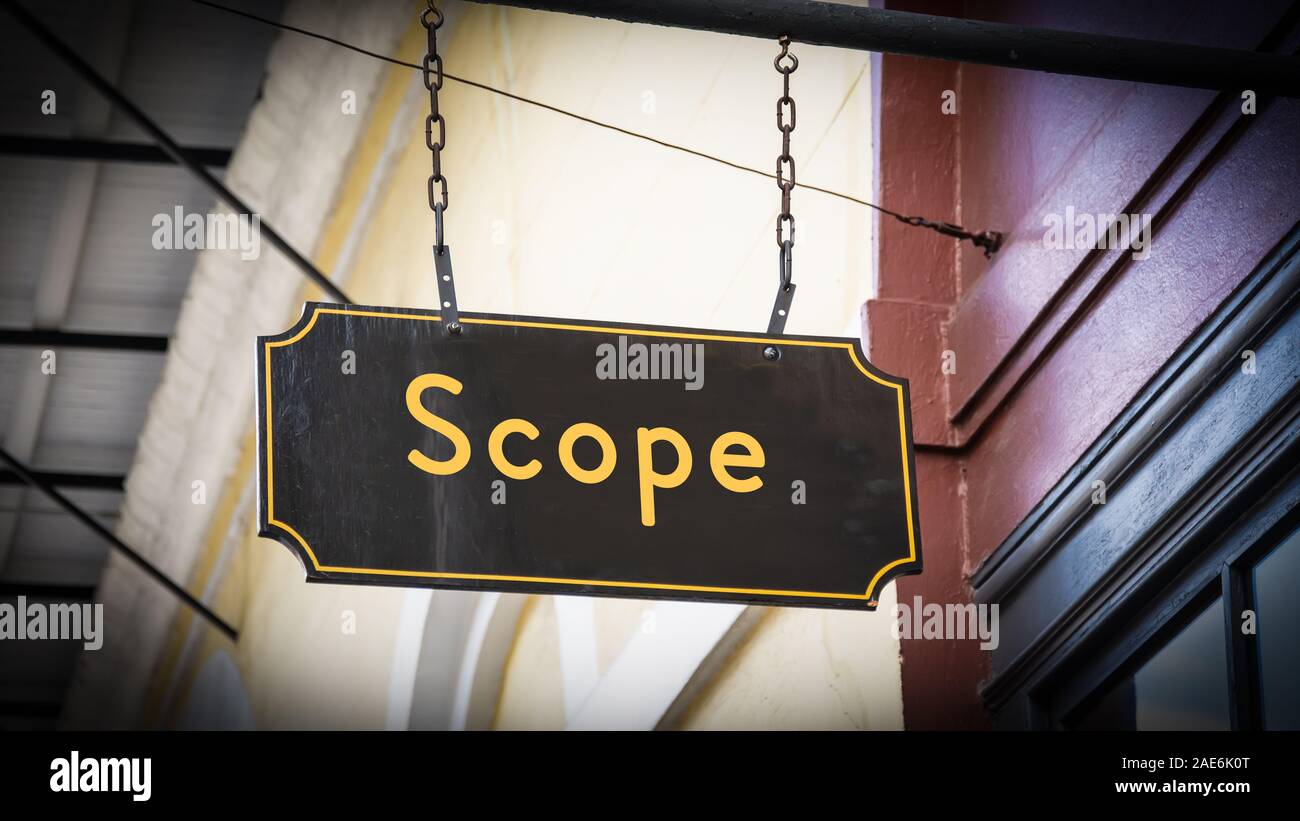 Street Sign the Direction Way to Scope Stock Photo - Alamy
