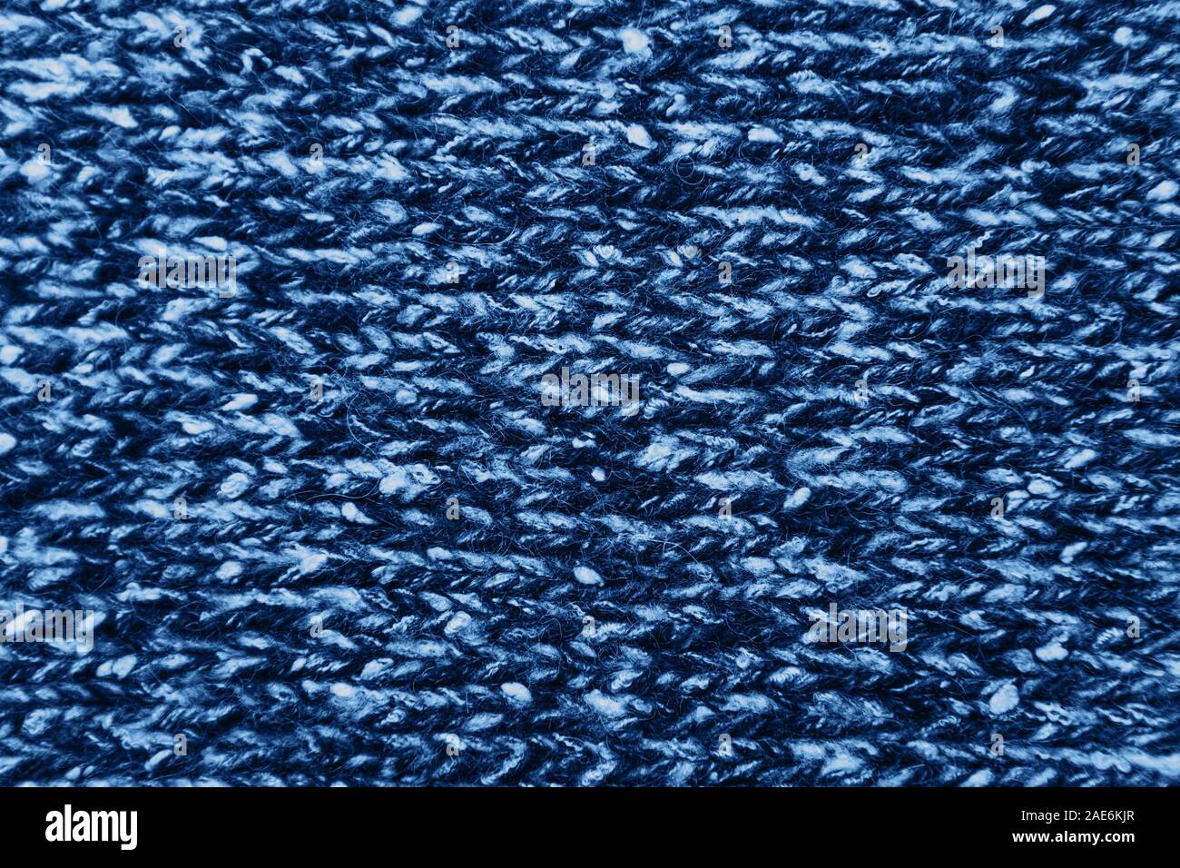 Knitted woolen texture background in trendy classic blue color Stock ...