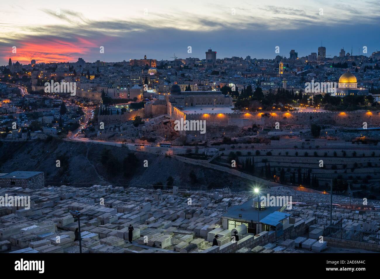 sunset on jerusalem Stock Photo - Alamy