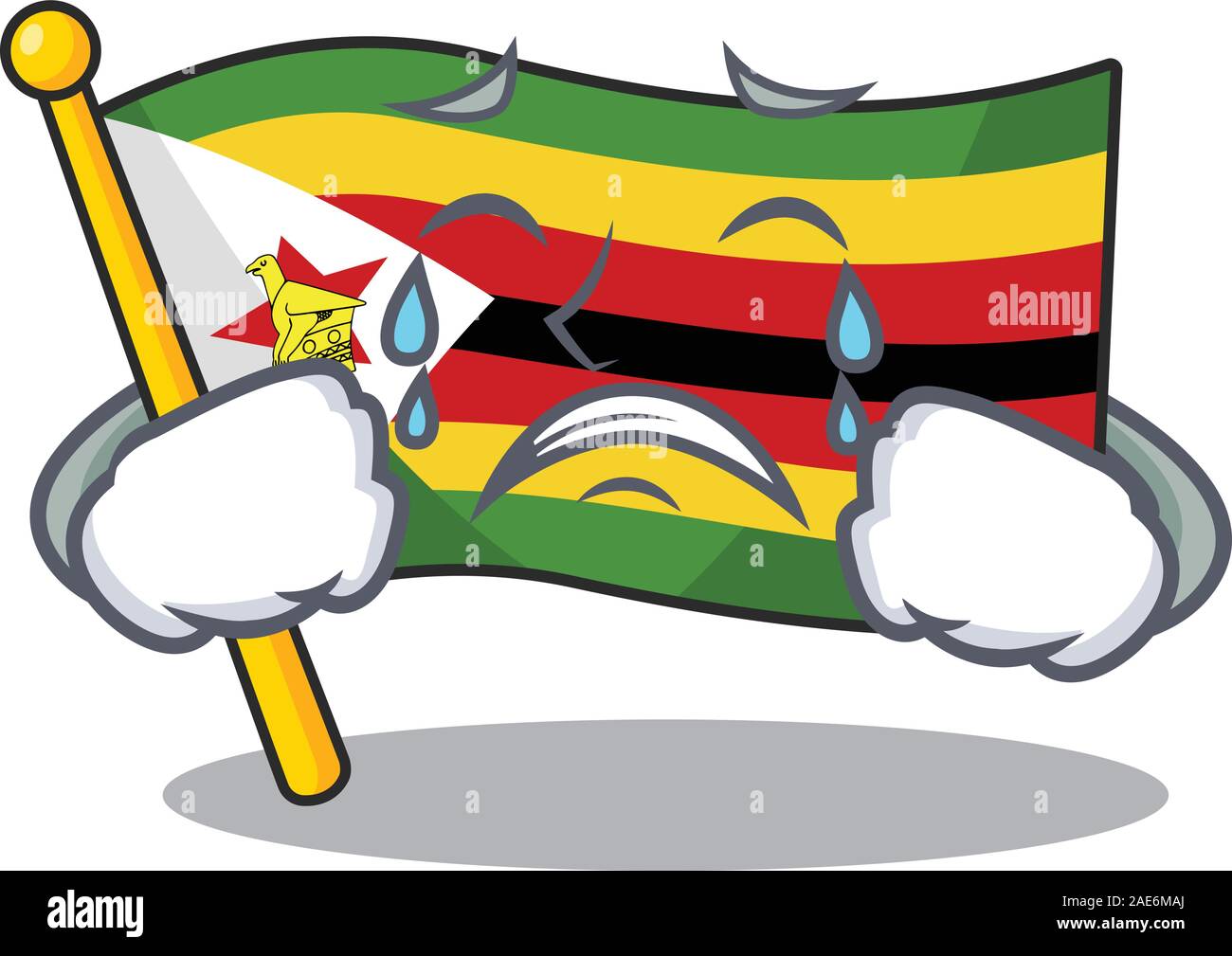 Sad Crying flag zimbabwe mascot cartoon style Stock Vector Image & Art ...