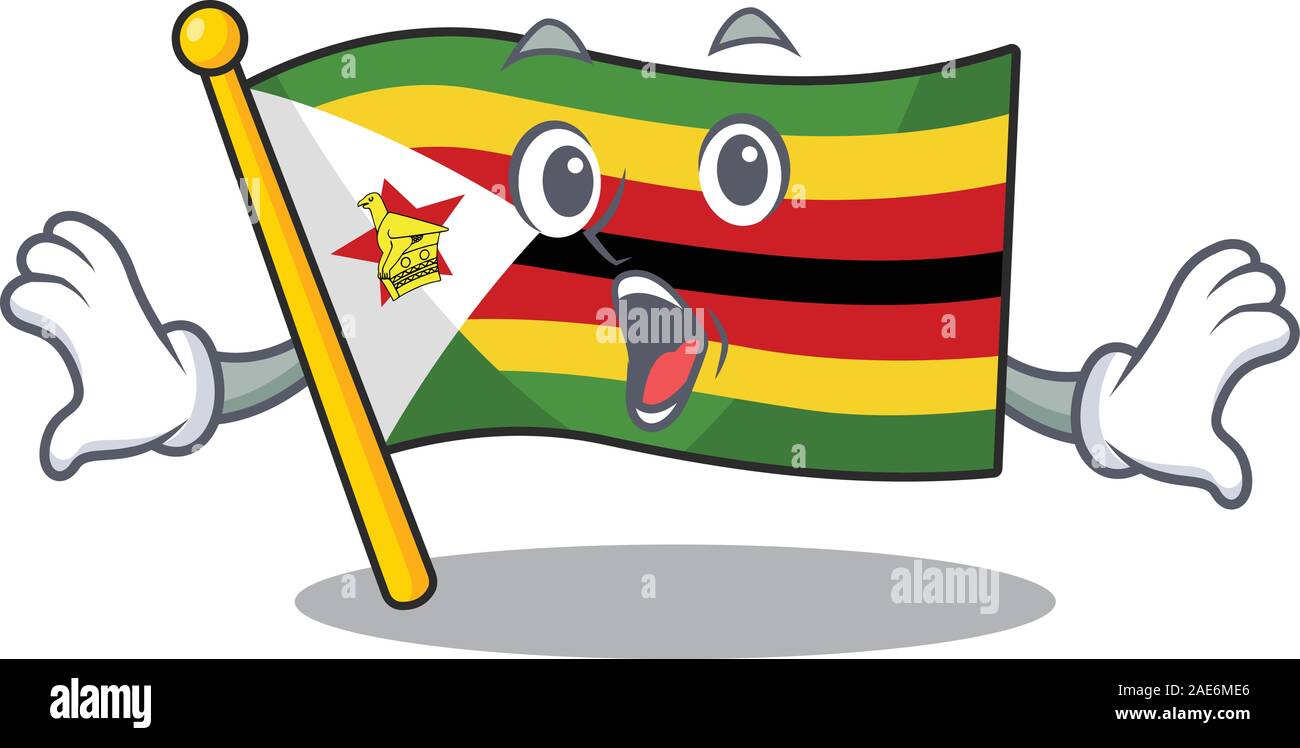 Surprised flag zimbabwe face gesture on cartoon style Stock Vector ...