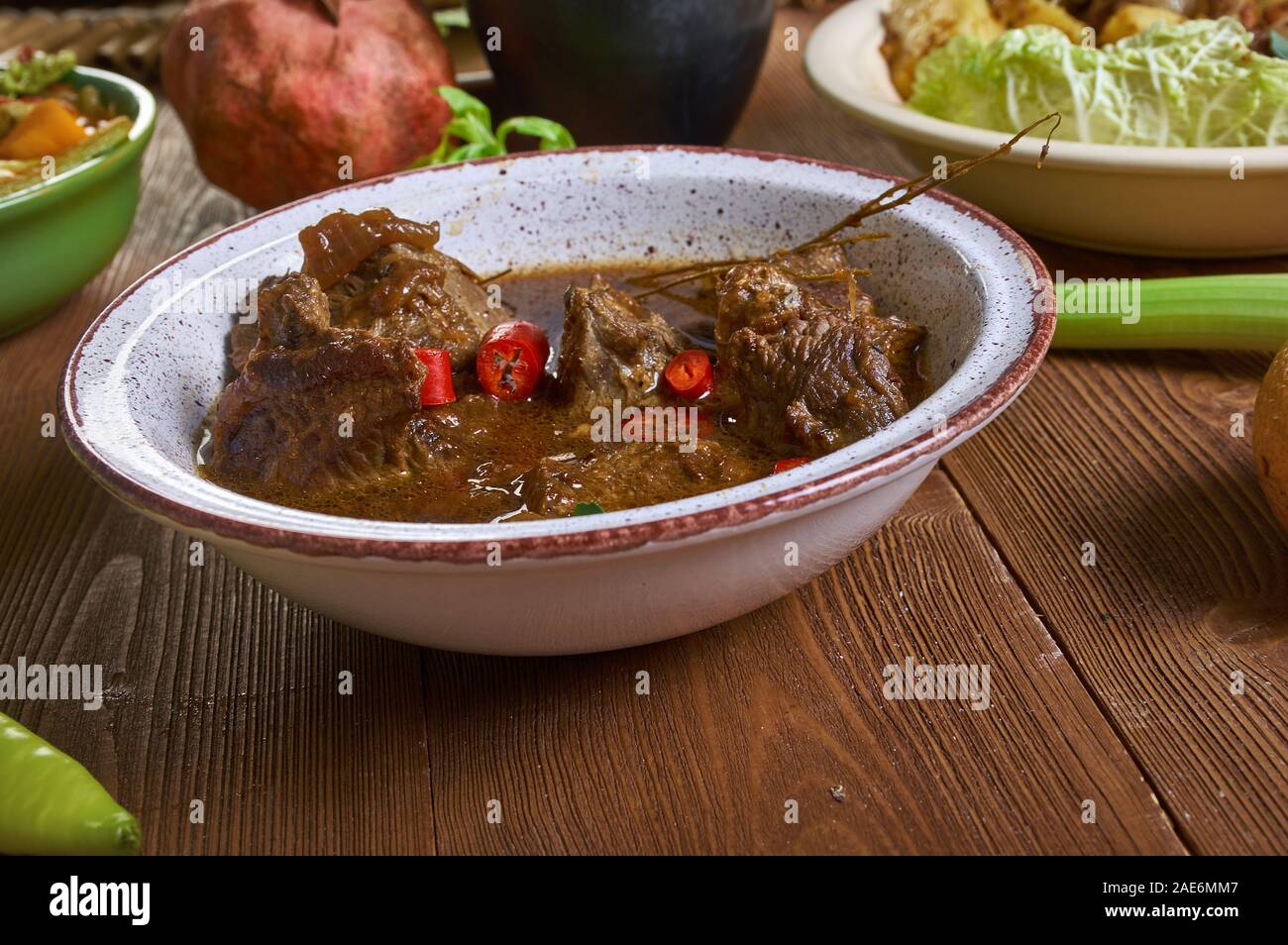 Bangaou, lamb stew, Chadian cuisine, Traditional assorted African ...
