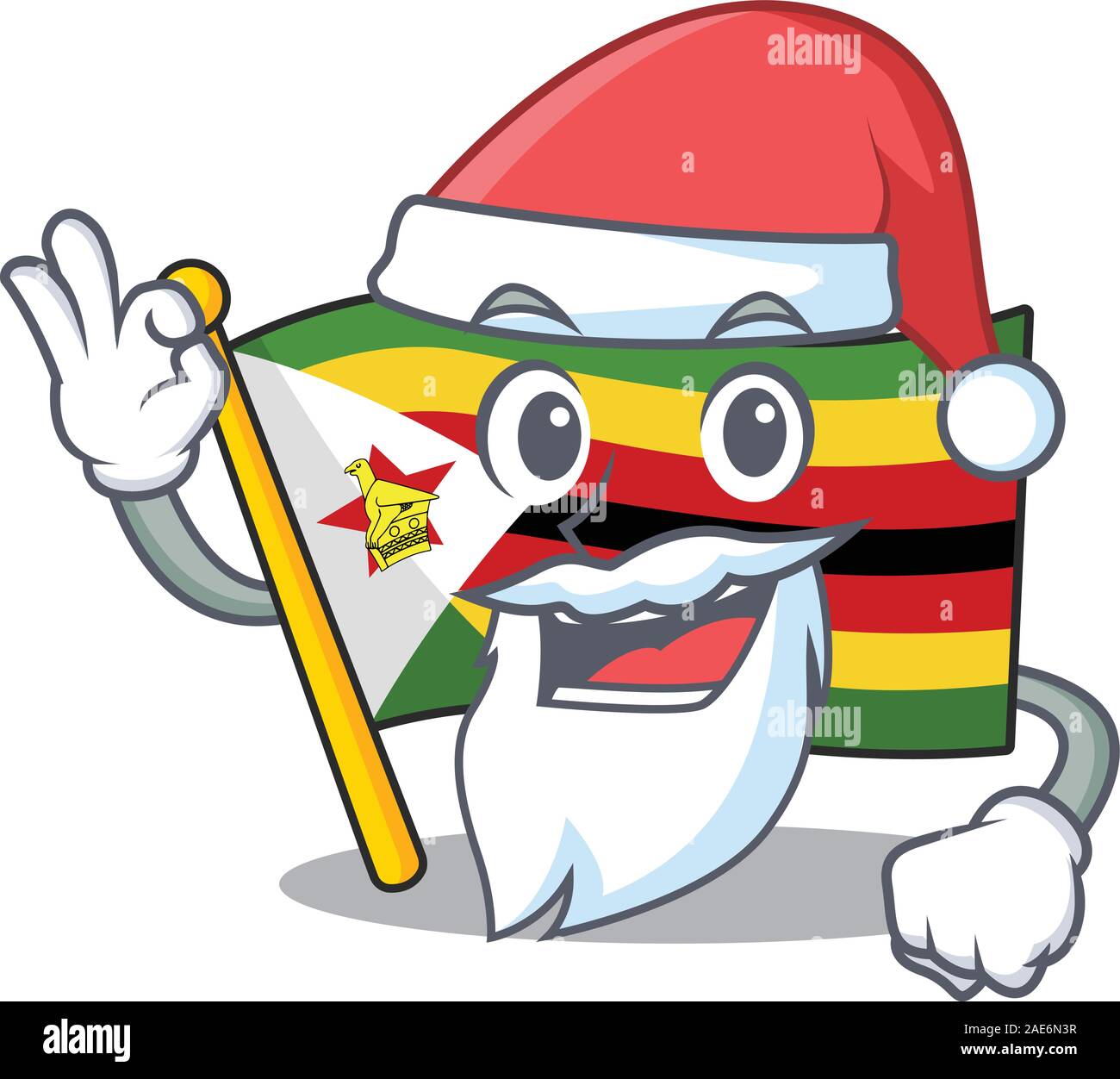 Flag zimbabwe in Santa cartoon character design Stock Vector Image ...