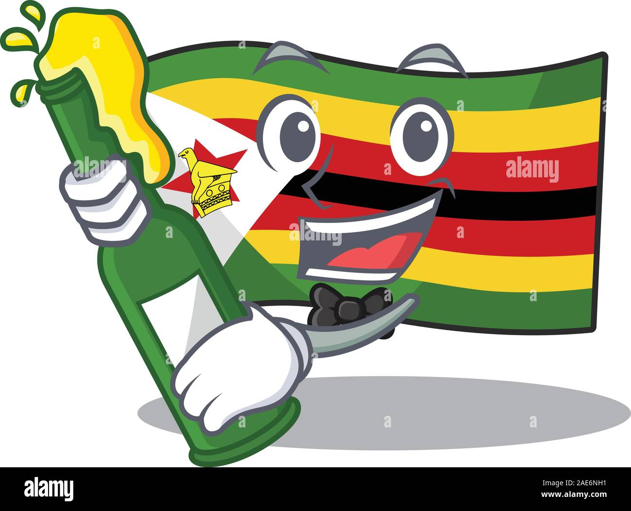 Cool flag zimbabwe with beer mascot cartoon style Stock Vector Image ...