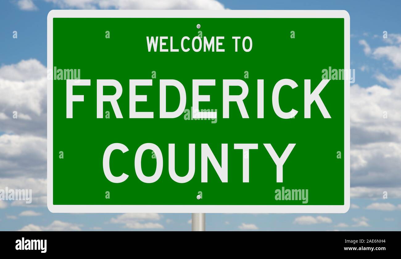 Rendering of a 3d green highway sign for Frederick County Stock Photo ...