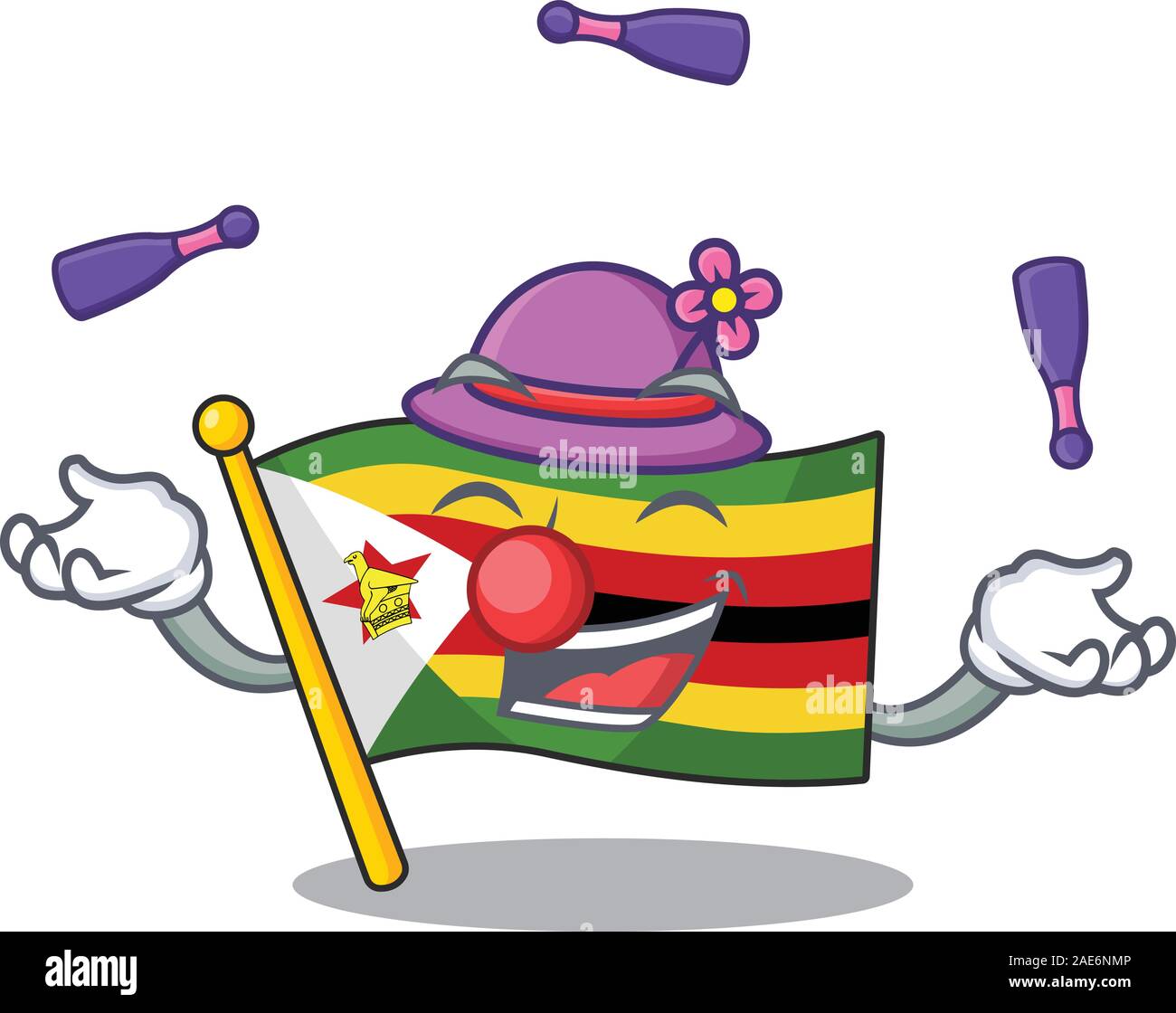 Super cool Juggling flag zimbabwe mascot cartoon style Stock Vector ...