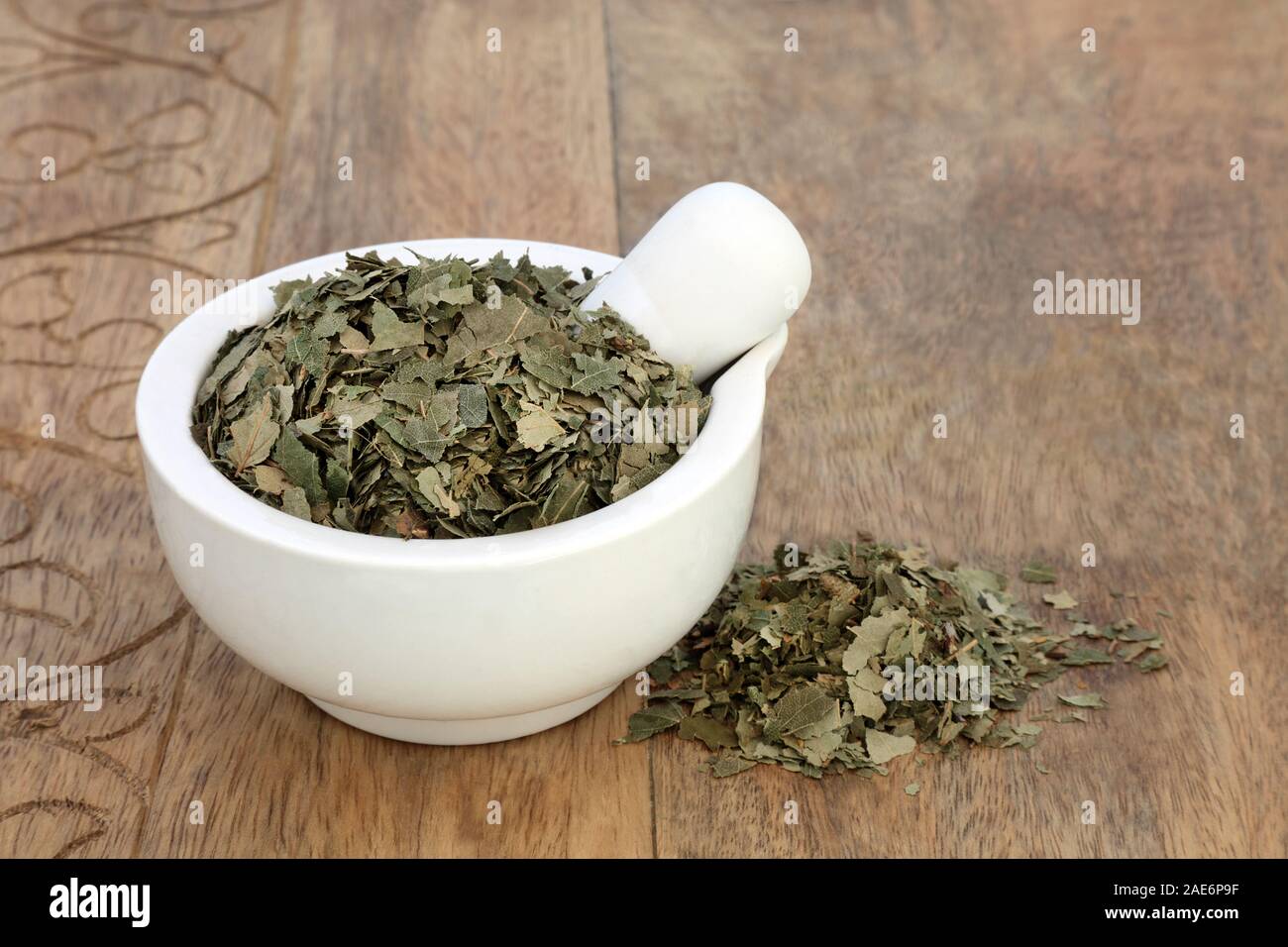 Birch leaves herb used in herbal medicine to treat kidney and liver ...