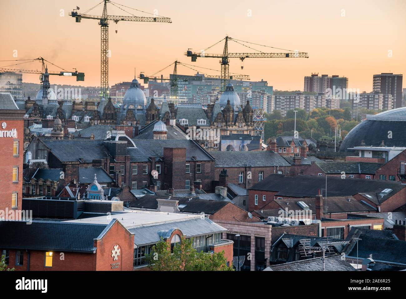 Cityscape, Business district with high building at Leeds Yorkshire ...