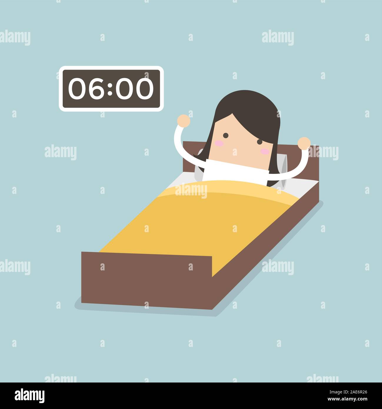 Businesswoman alarm clock on Stock Vector Images - Alamy