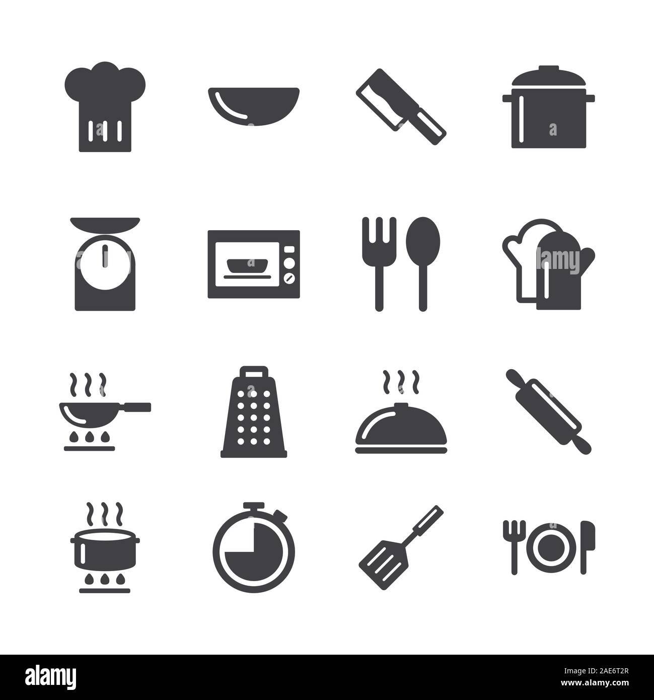 Simple cooking and kitchen icons Stock Vector Image & Art - Alamy