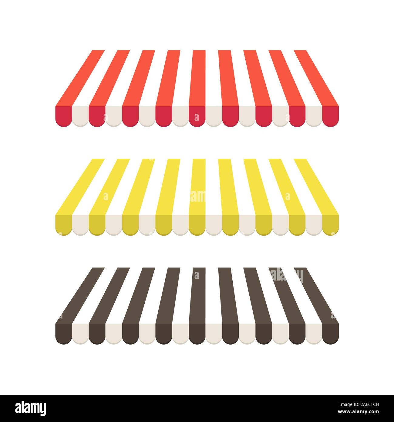 Set of colorful striped awnings for shop and marketplace Stock Vector ...