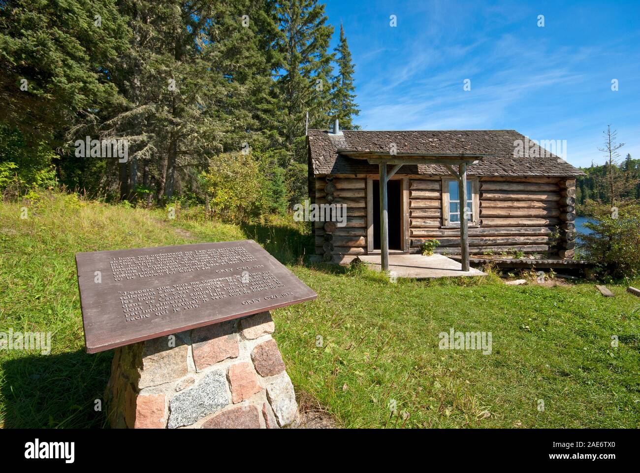 Grey Owl's Cabin on the shores of Lake Ajawaan, Prince Albert National ...