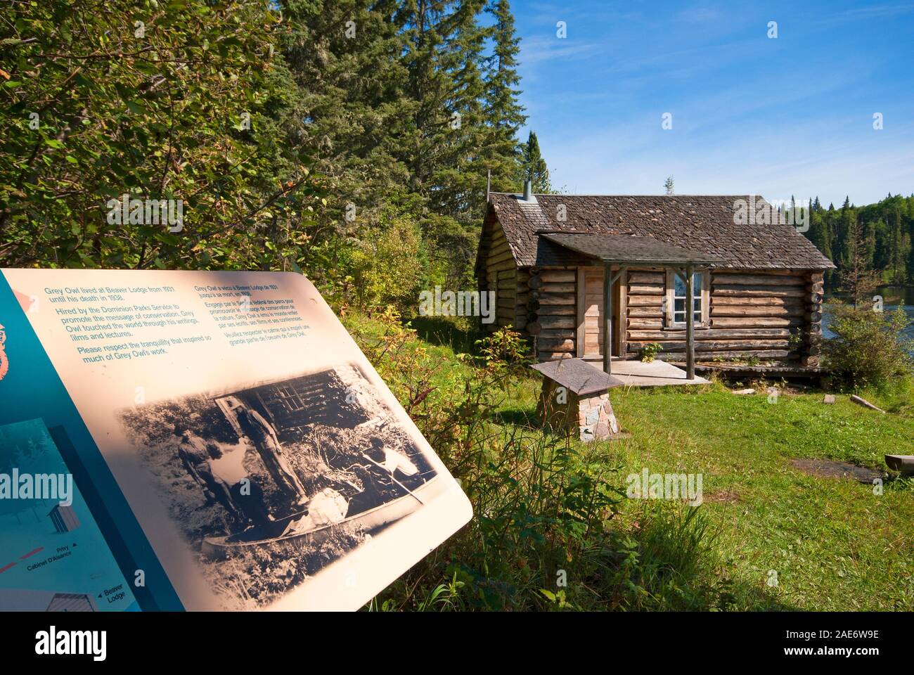 Grey Owl's Cabin on the shores of Lake Ajawaan, Prince Albert National ...