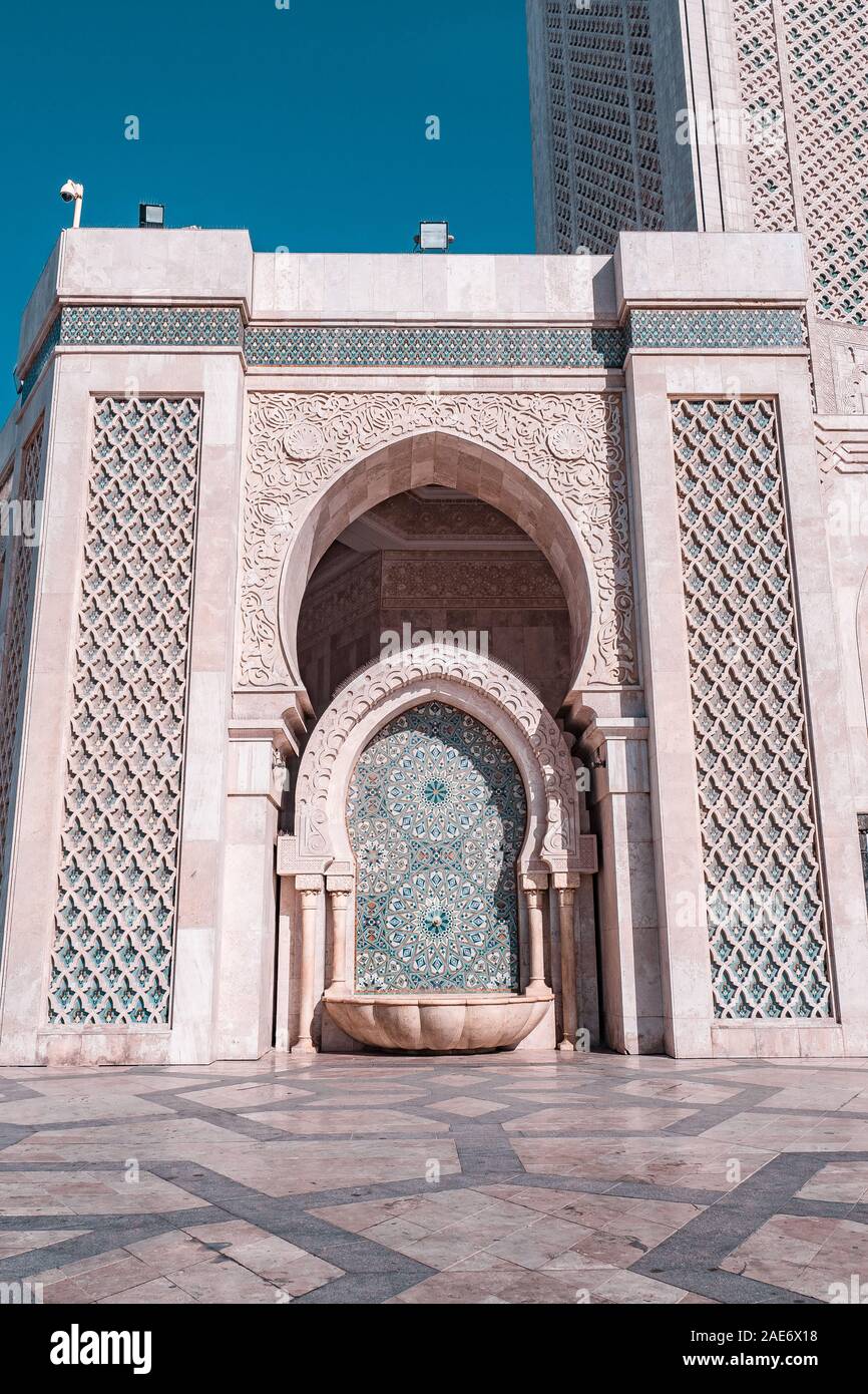 Details of the beautiful architecture of the Hassan II Mosque in ...