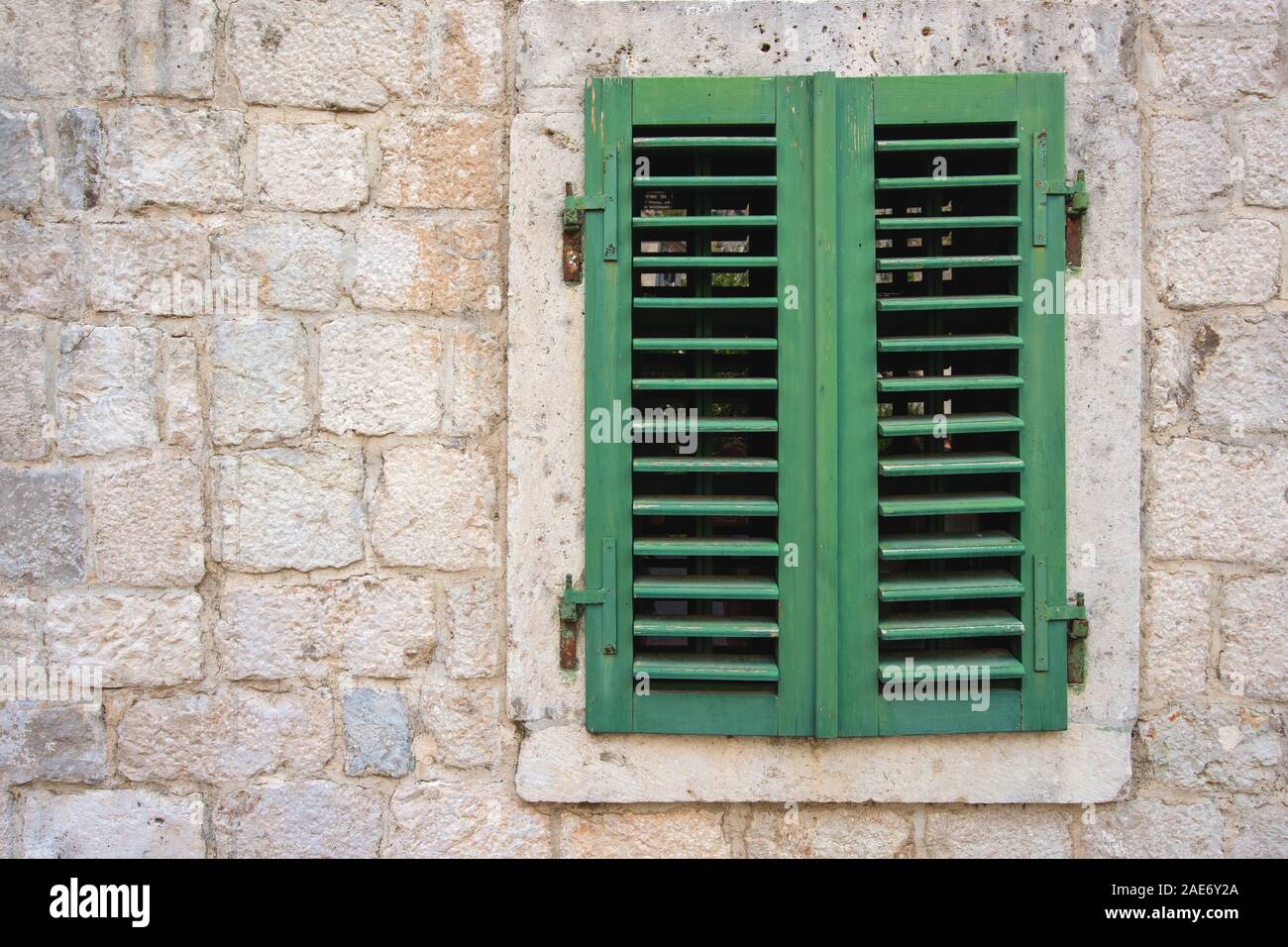 Old window in a stone building in old Europe Stock Photo - Alamy