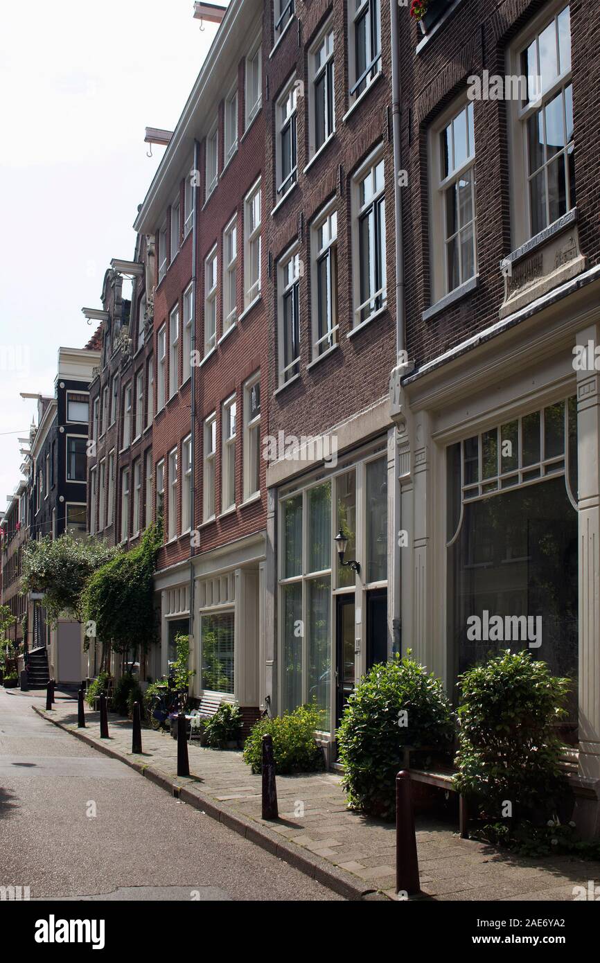 View of historical, typical and traditional buildings showing Dutch ...