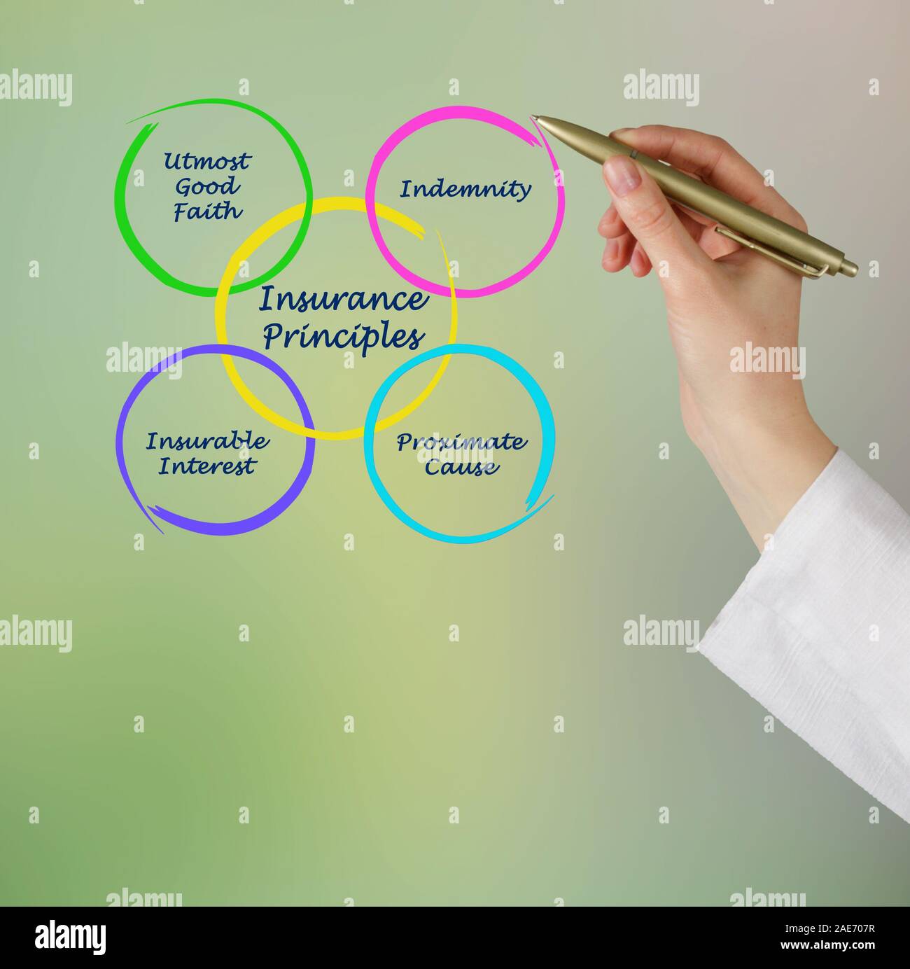 Four Insurance Principles Stock Photo - Alamy