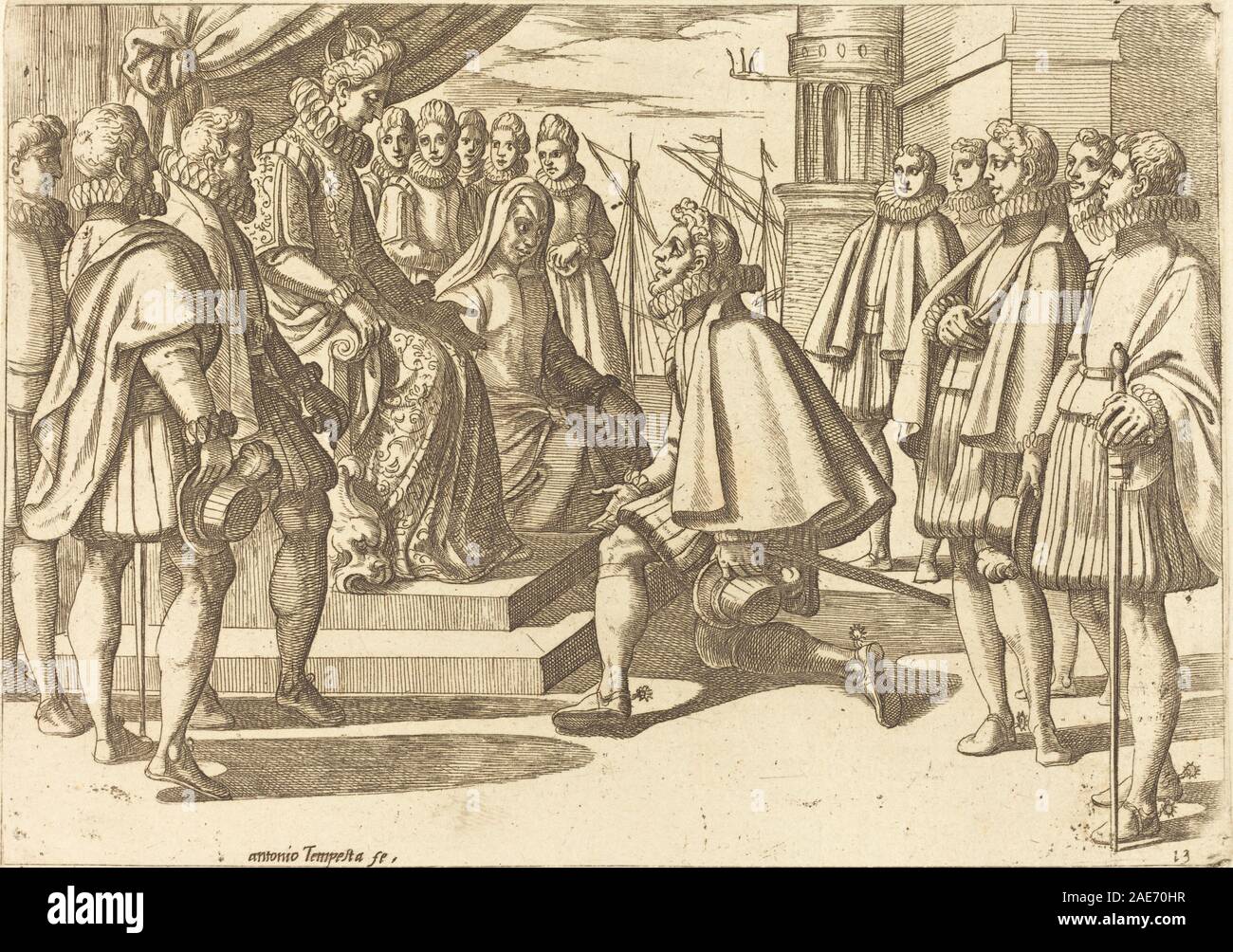 Spanish Duke before Margaret of Austria; 1612date Antonio Tempesta ...