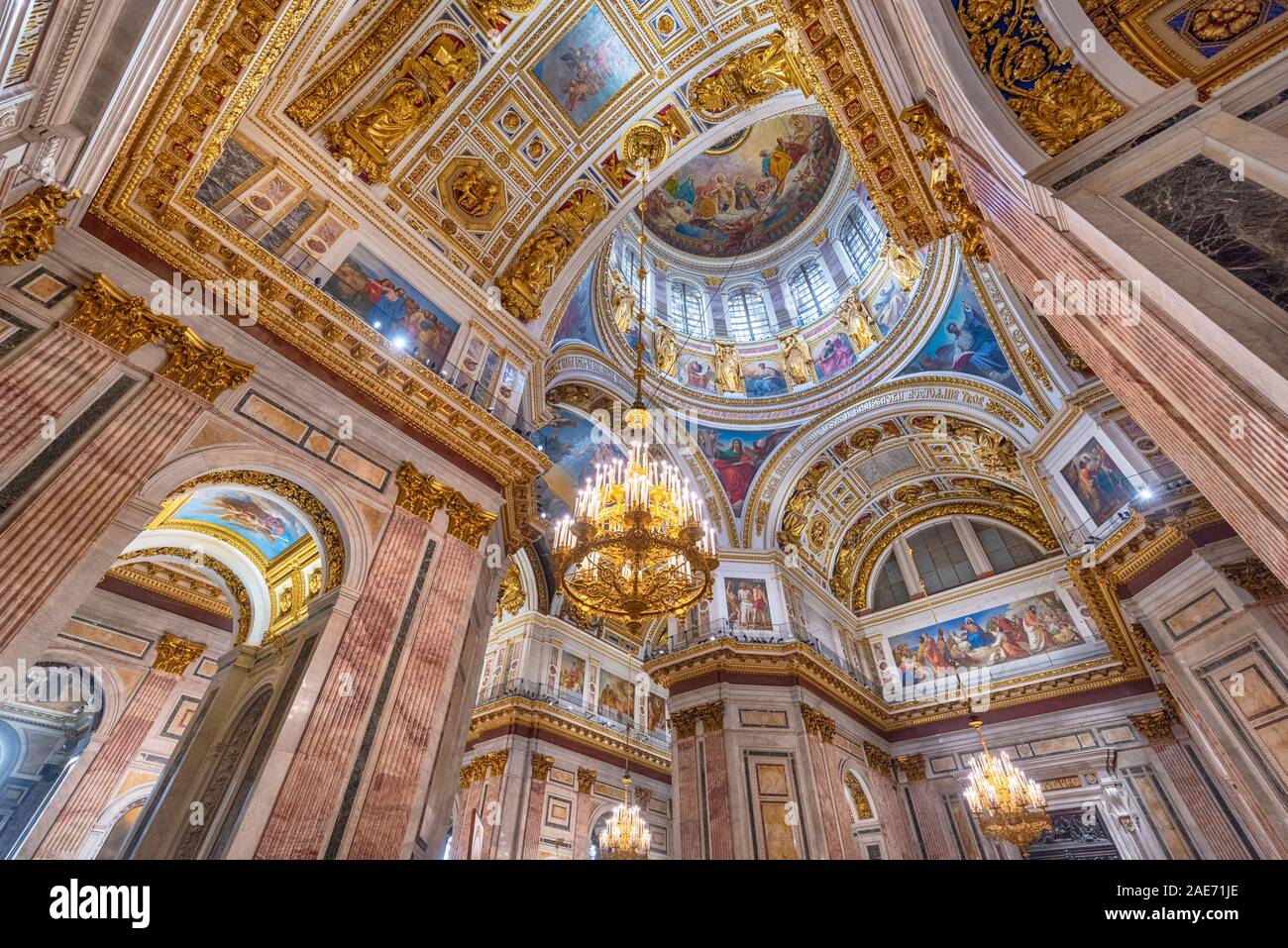 Inside interior of Saint Isaac's Cathedral or Isaakievskiy Sobor is the ...