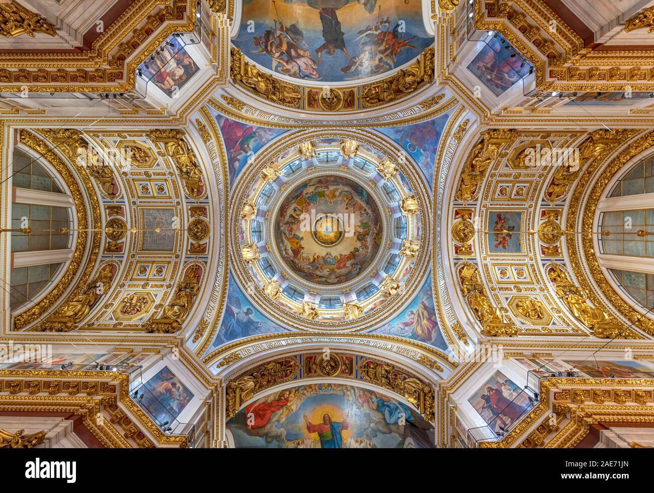 Inside interior of Saint Isaac's Cathedral or Isaakievskiy Sobor is the ...