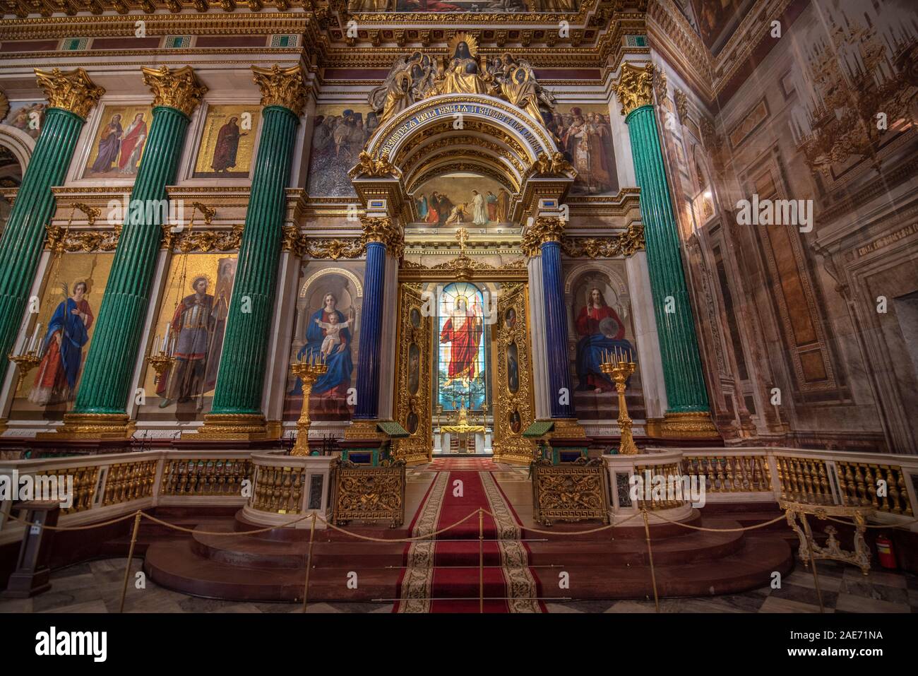 Inside interior of Saint Isaac's Cathedral or Isaakievskiy Sobor is the ...