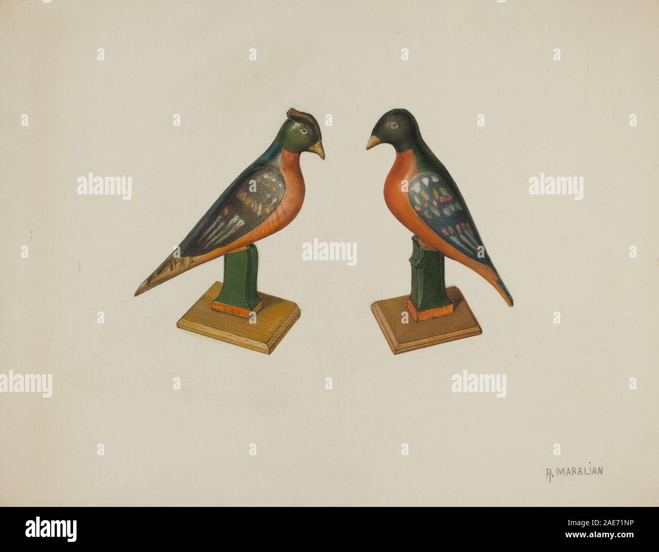 Pa. German Toy Birds; circa 1939 date Arsen Maralian, Pa German Toy ...