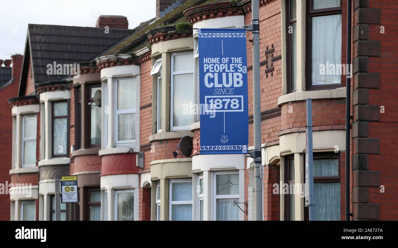 Everton signage on the streets of Liverpool around Goodison Park Stock ...