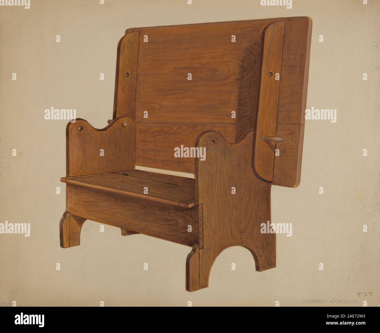 Settle-table; c. 1936 Arthur Johnson, Settle-table, c 1936 Stock Photo ...