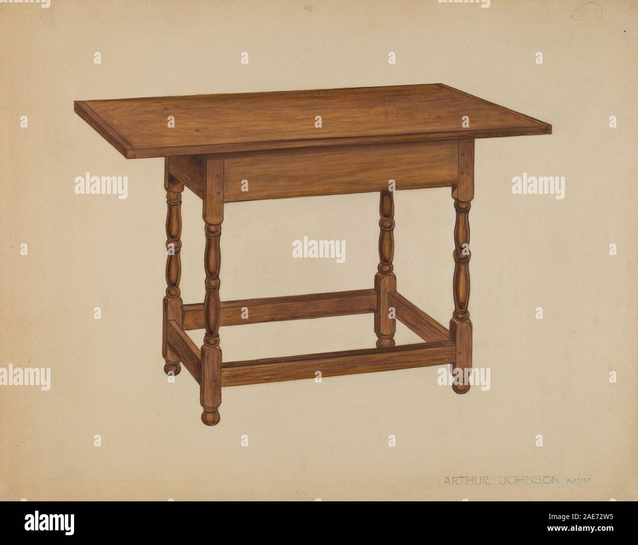 Tavern Table; c. 1936 Arthur Johnson, Tavern Table, c 1936 Stock Photo ...