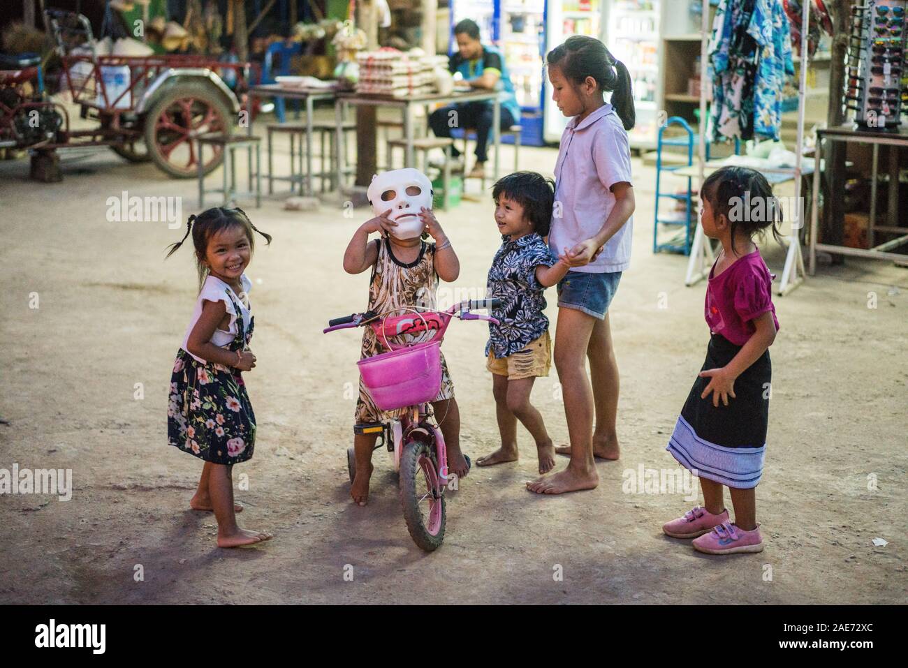 Local Children In The Street Of The Don Khon Island 4000 Islands Laos Local Children In The Street Of The Don Khon Island 4000 Islands Laos