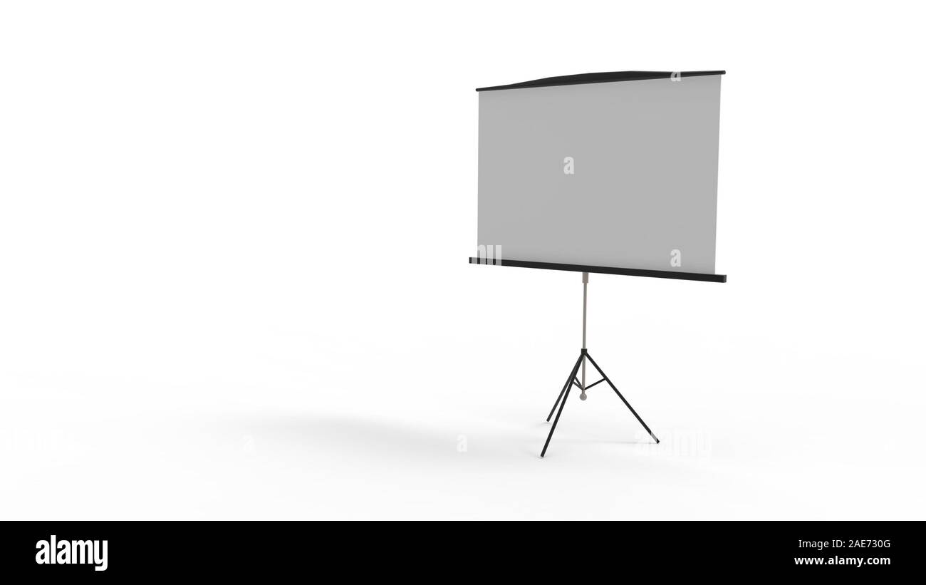 3d rendering of a presentation beamer screen isolated in a studio ...