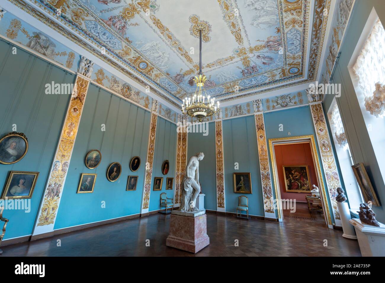 Inside interior of the State Russian Museum. The museum is the largest ...